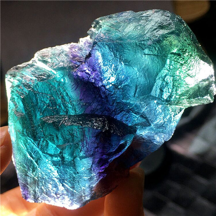 Raw Blue-Green Fluorite Mineral Crystal Specimen – Ancient Energy